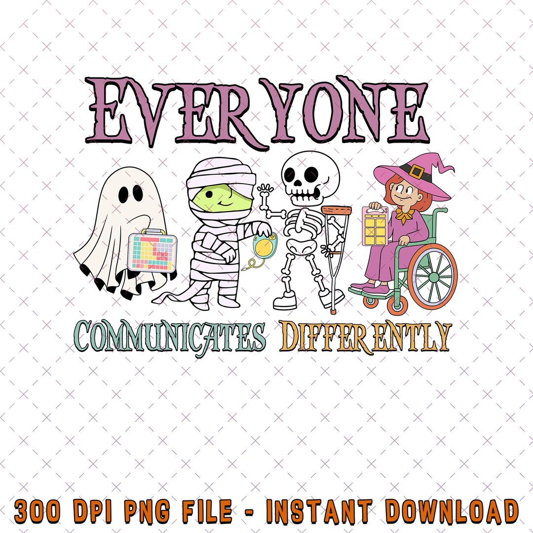 Everyone Communicates Differently Png, Autism Awareness Png, Spooky ...