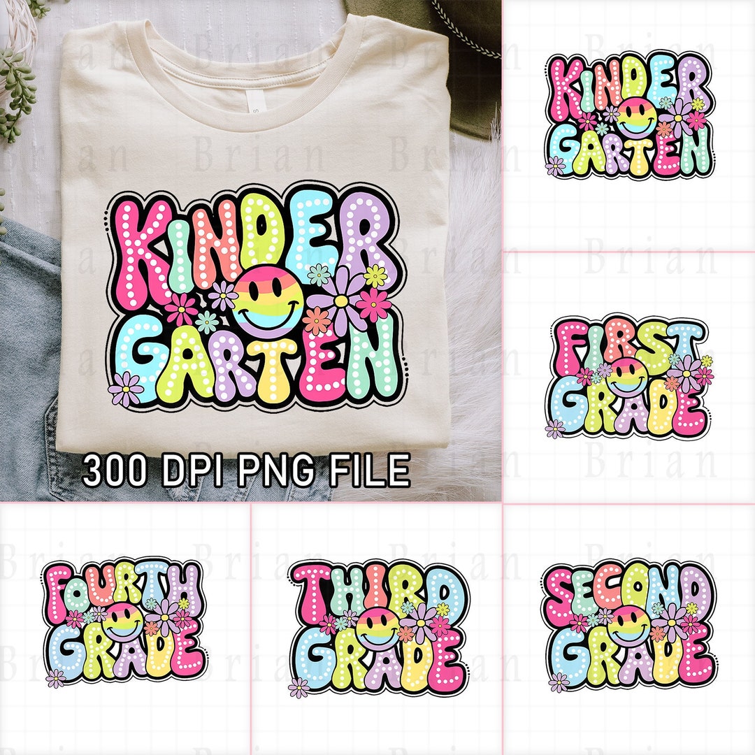 Bundle Smile Face First Grade Kindergarten Teacher PNG, Happy First Day ...