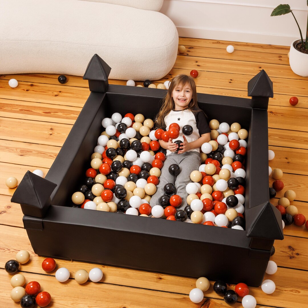Castle Ball Pit – Soft Foam Ball Pit With Turrets | Toddler Play Area ...