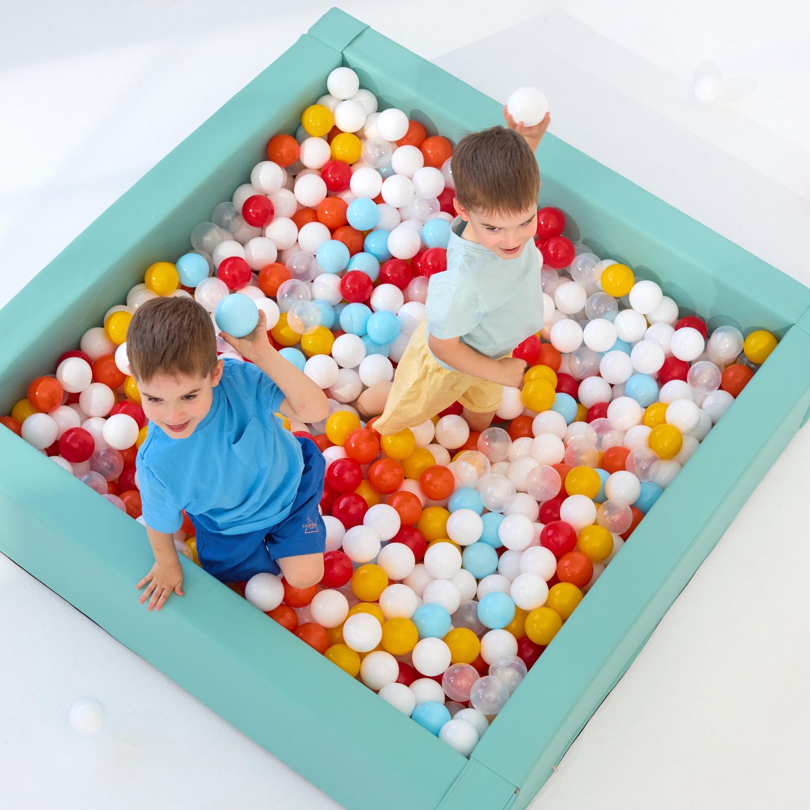 Mint Green Foam Ball Pit – Soft Play Square Ball Pool for Toddlers ...