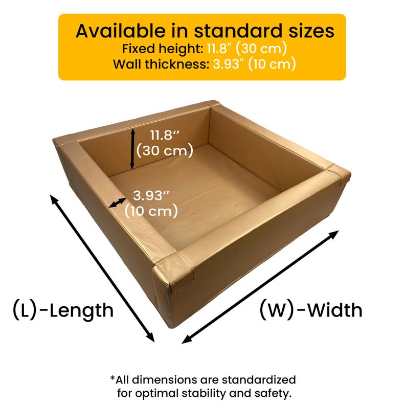 Gold Square Baby Ball Pit, Soft Play Equipment, Memory Foam - Etsy UK