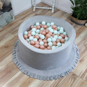 Gray Velvet Ball Pit for Toddler 300 Balls Included - Etsy