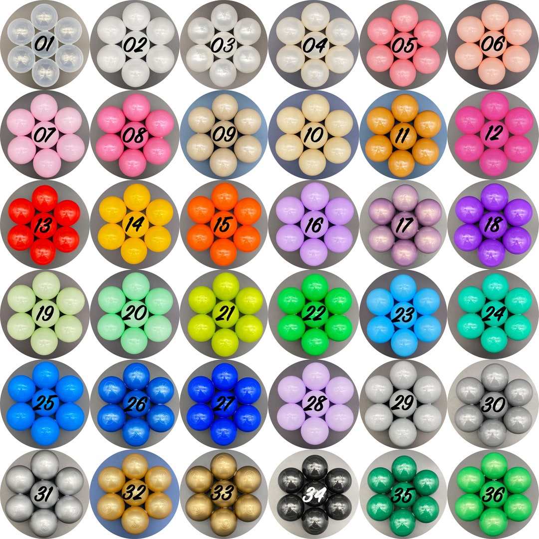 50 Balls for Ballpit 2,76" (7 Cm), Plastic Balls, Non-toxic, Soft Ball ...