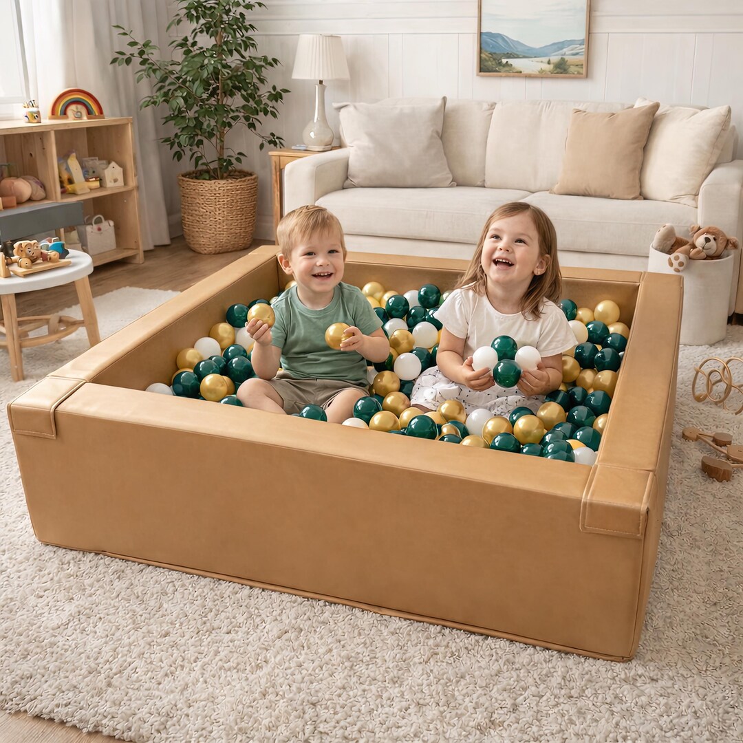 Gold Square Baby Ball Pit, Soft Play Equipment, Memory Foam - Etsy UK