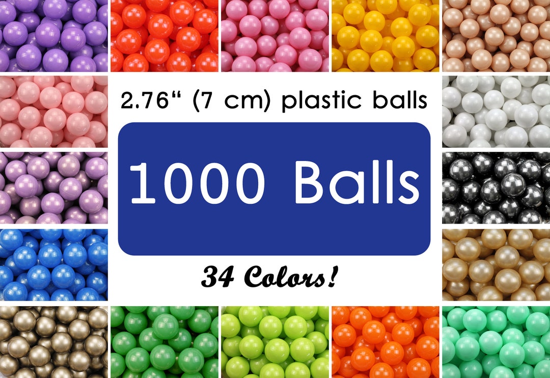 1000 Balls 2.76-inch Phthalate Free BPA Free Non-toxic Crush Proof Play ...