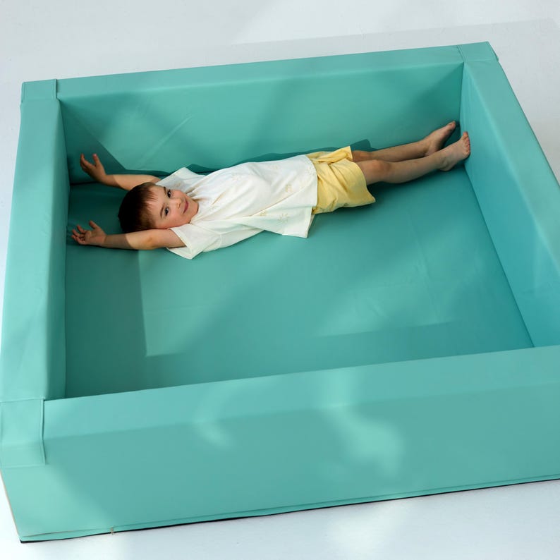 Mint Green Foam Ball Pit – Soft Play Square Ball Pool for Toddlers ...