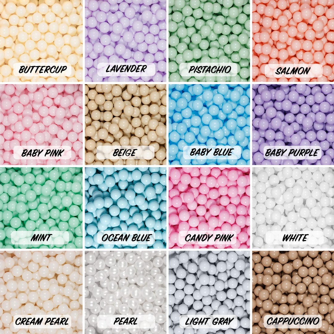 Balls for Ballpit , Pastel Colors - 2,76" (7 Cm), Plastic Balls, Non ...