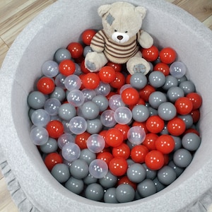 Gray Velvet Ball Pit for Toddler 300 Balls Included - Etsy