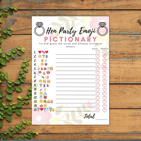 Hen Party Emoji Pictionary Game Bachelorette Party Games - Etsy UK