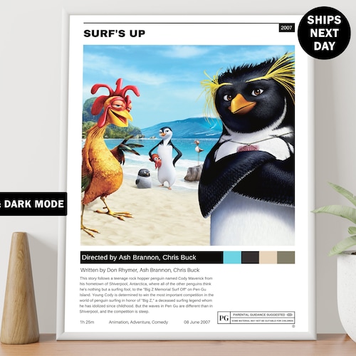 Surf's up Illustration Film Poster - Etsy
