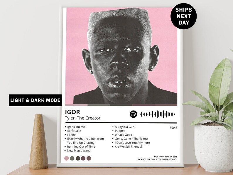 Tyler The Creator IGOR Tracklist Poster Album Art Print | Etsy