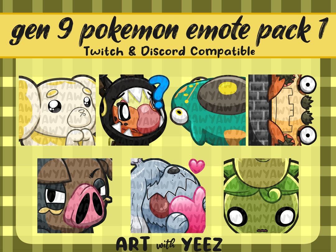 Gen 9 Pokemon Emote Pack for Twitch & Discord | Lechonk Greavard ...