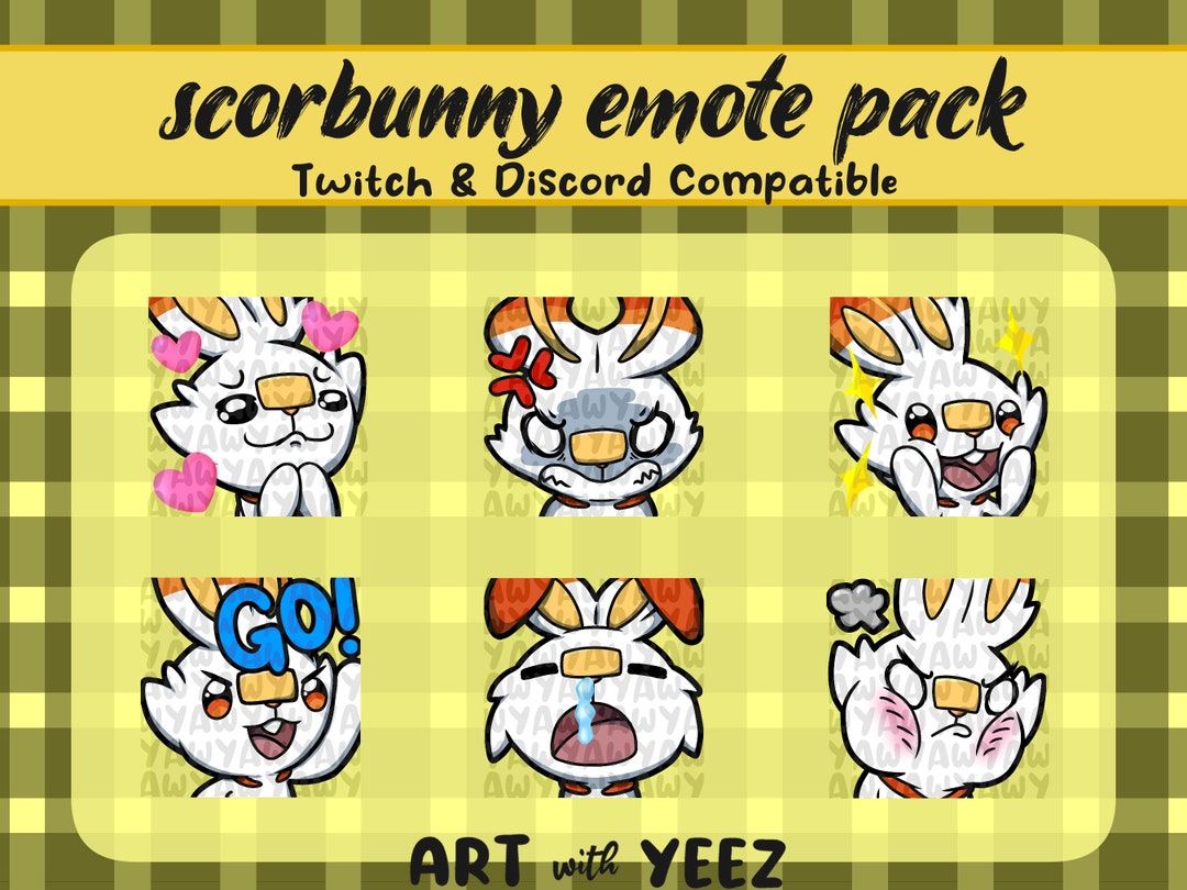 Scorbunny Emote Pack for Twitch & Discord | Scorbunny Emotes | Pokemon ...