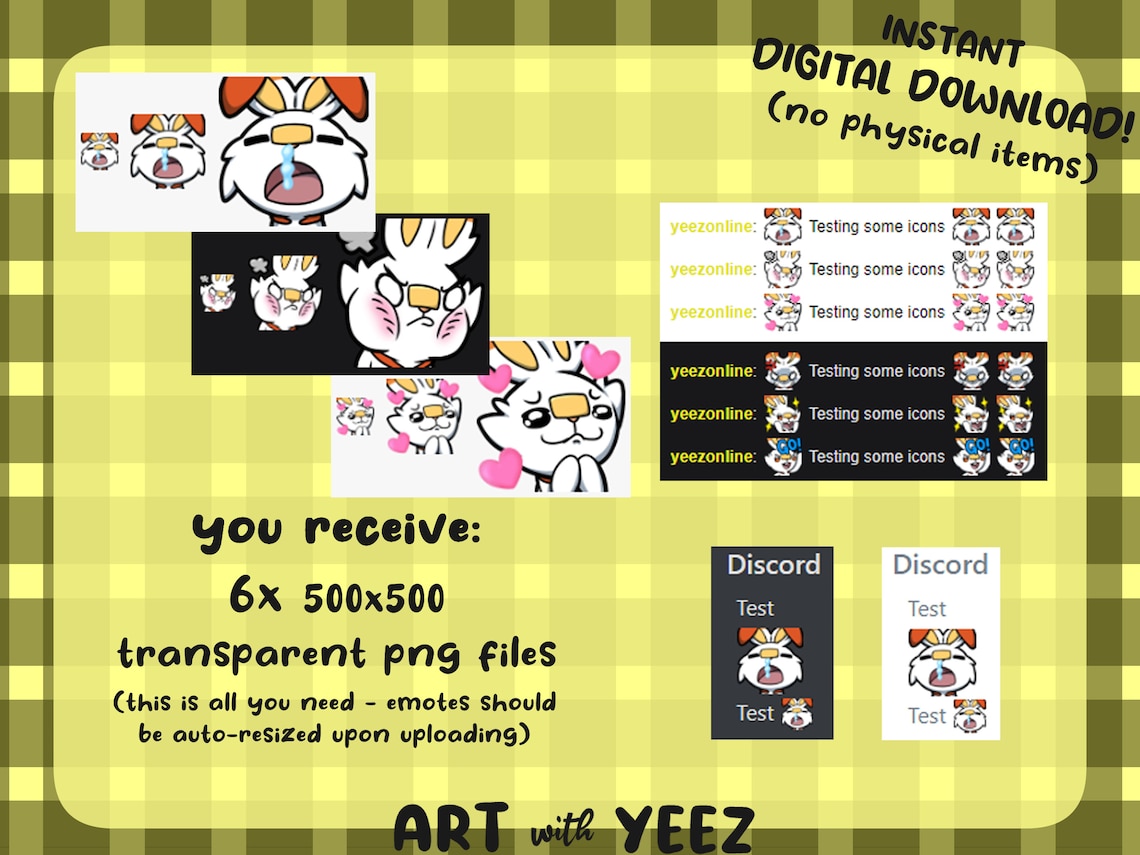 Scorbunny Emote Pack for Twitch & Discord | Scorbunny Emotes | Pokemon ...