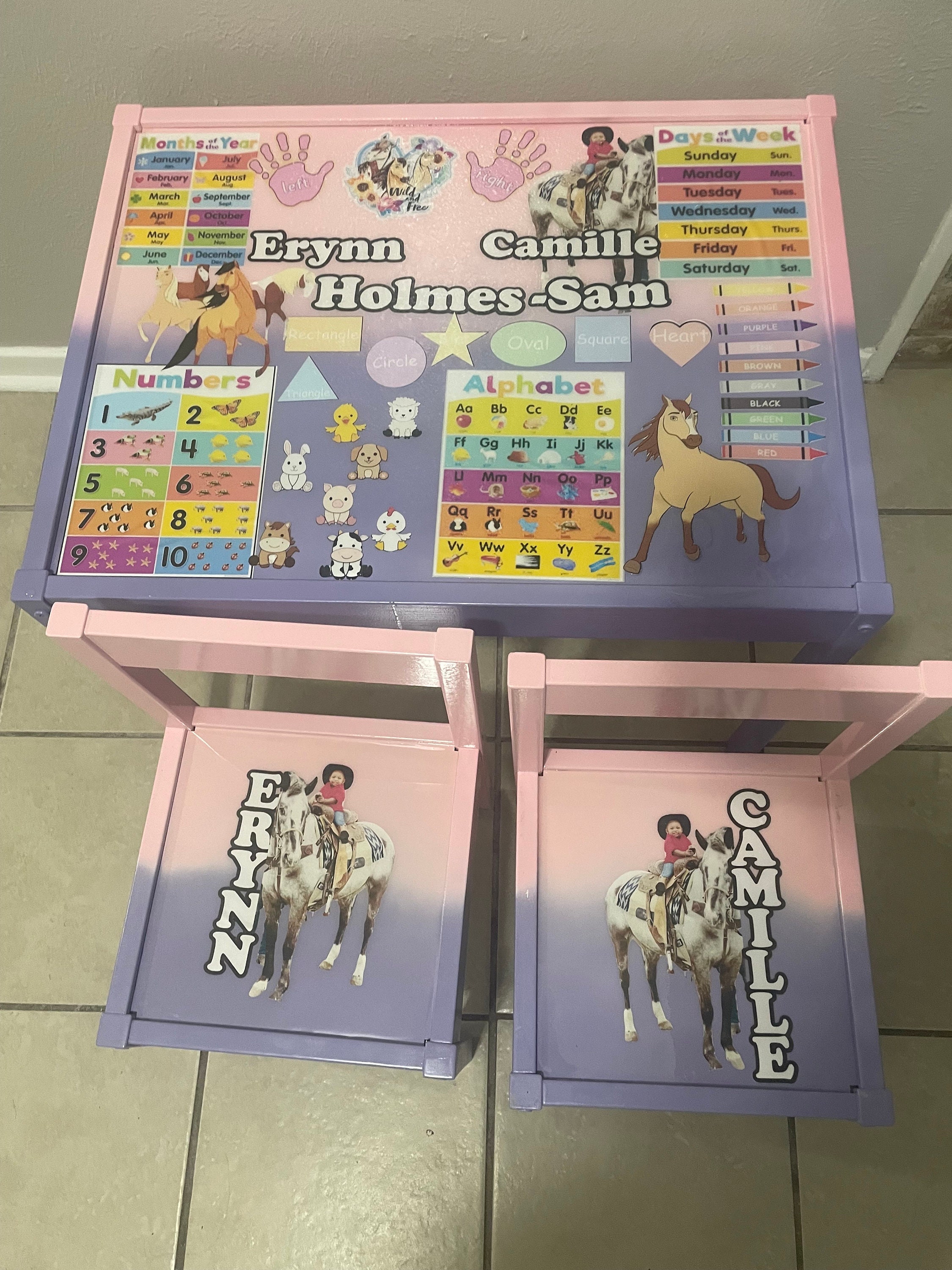Customized Learning Table Set - Etsy