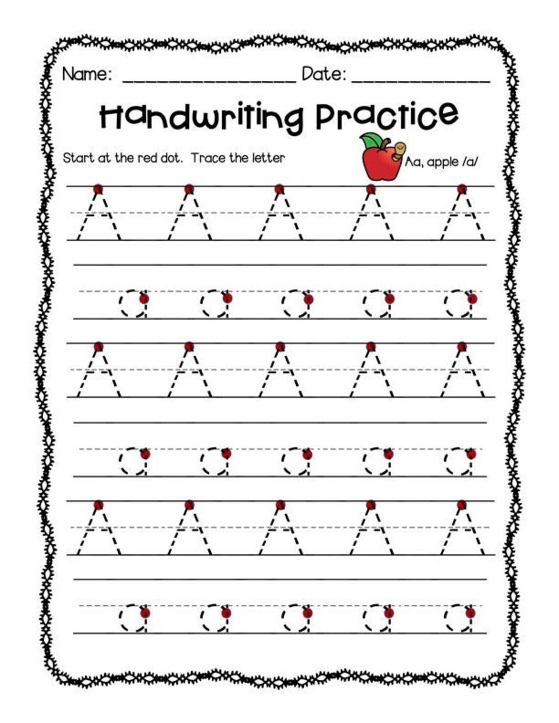 Handwriting Practice A-Z - Etsy