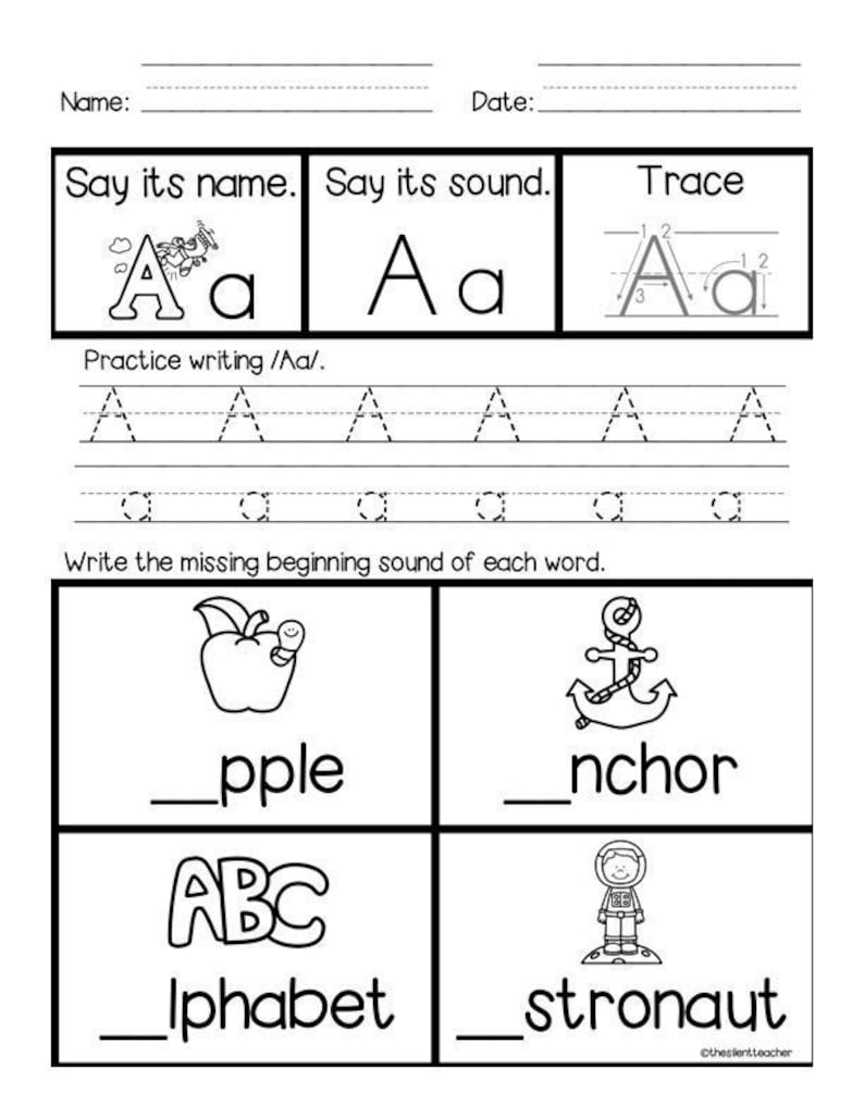 A-Z Letter Sounds and Writing Practice - Etsy