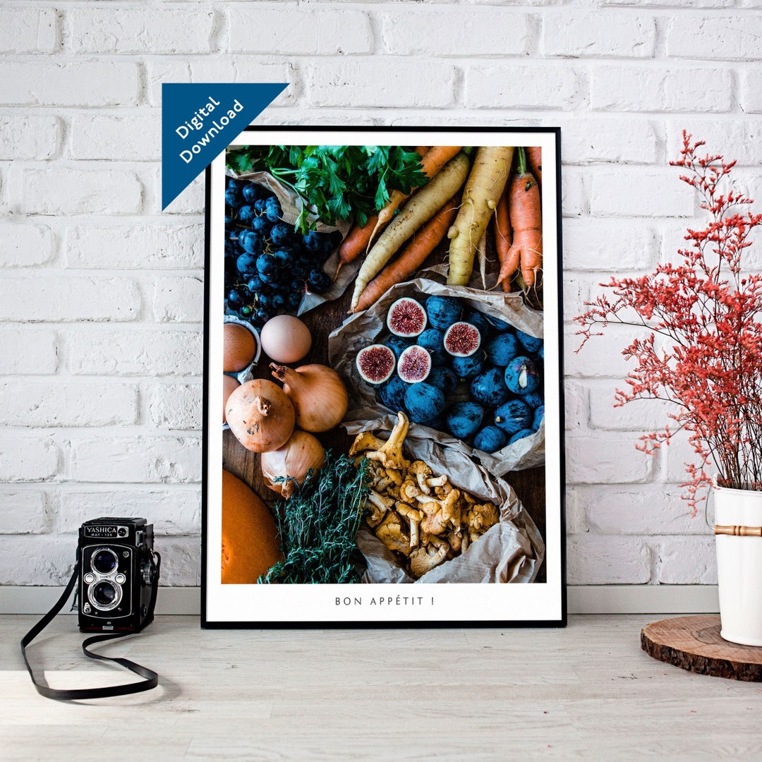 Food Wall Art, Food Print, Kitchen Decoration, Foodie Print, Culinary ...