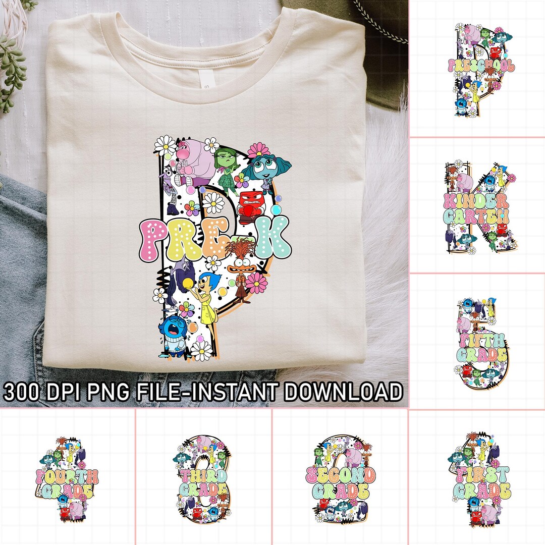 Bundle Back to School Inside Out PNG, First Grade Inside Out Characters ...