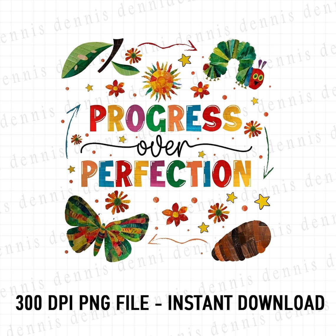 Progress Over Perfection Teacher PNG, Inspirational Teacher Quotes ...