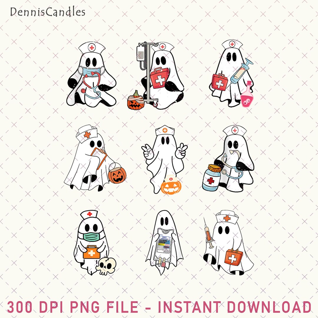 Boo-jee Nurse Png, Spooky Ghost Nurse Halloween Png, Nurse Halloween ...