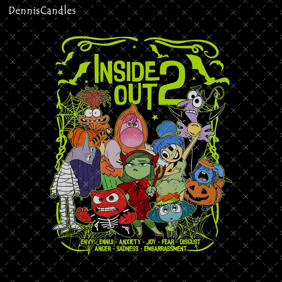 Halloween Inside Out 2 PNG, Inside Out 2 Characters PNG, Spooky Inside ...