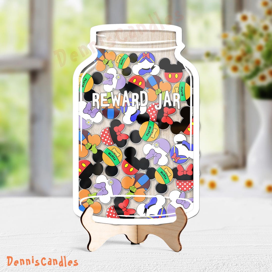 Mouse Face Reward Jar, Mouse With Friends Personalized Reward Jar for ...