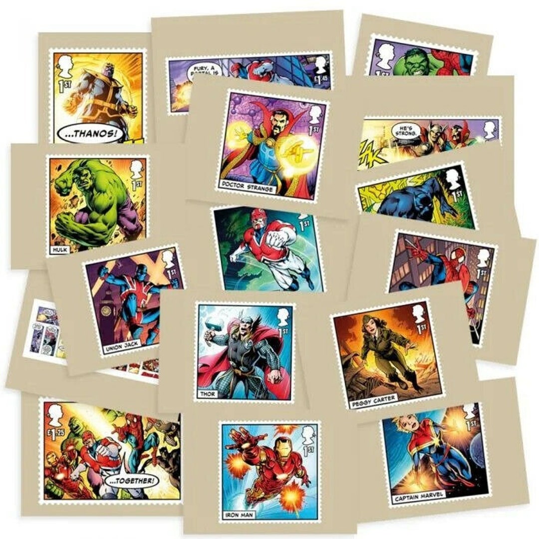 Royal Mail 2019 Marvel Set of 16 Postcards MNH - Etsy