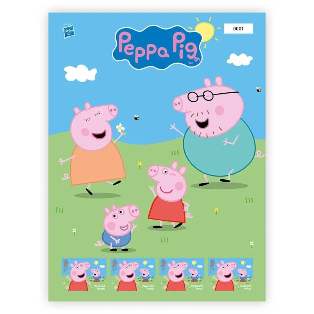 Royal Mail - Peppa Pig and Family - Fan Sheet of 4 Stamps - MNH - Etsy