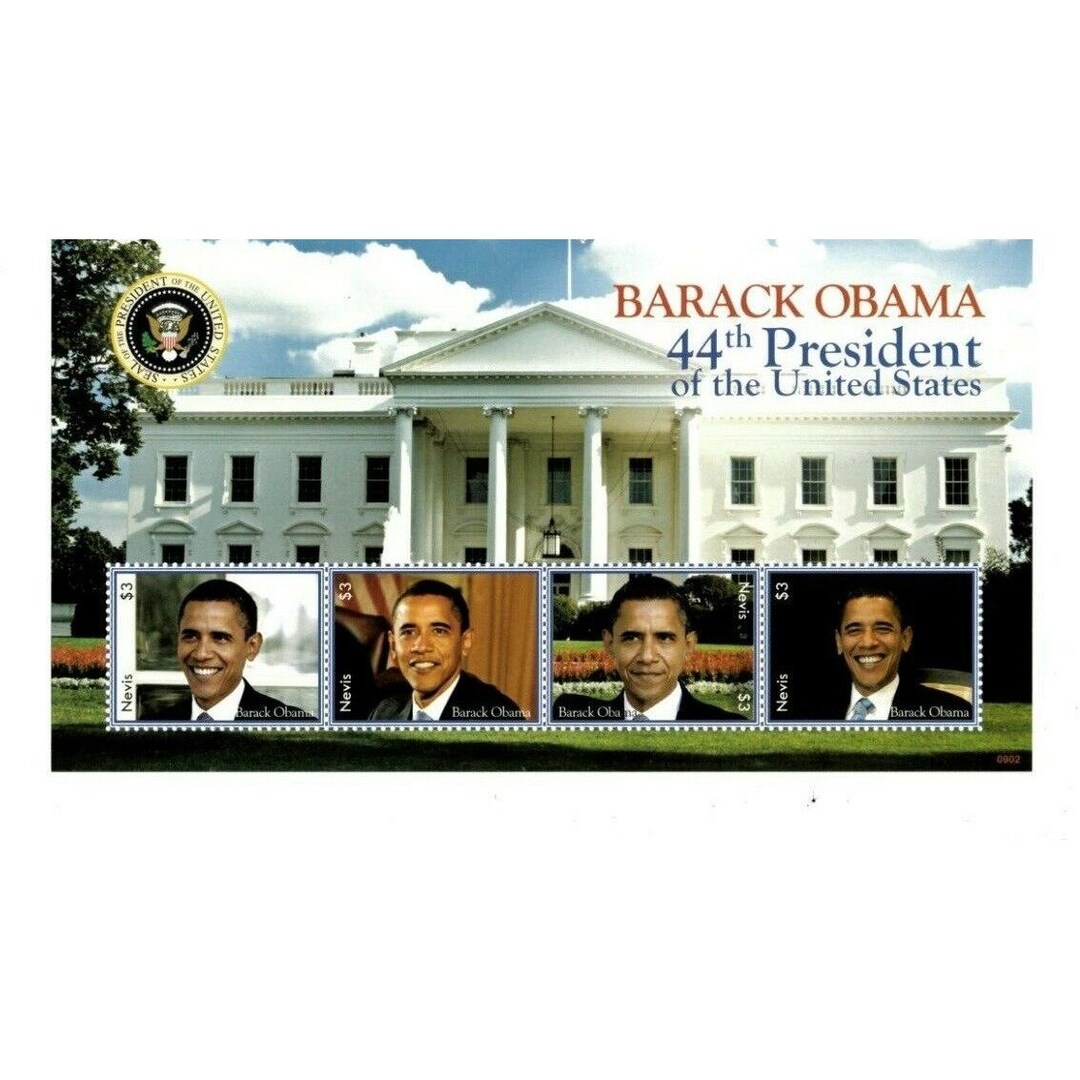 Nevis - 2009 - President Barack Obama - Sheet of Four - MNH - Etsy