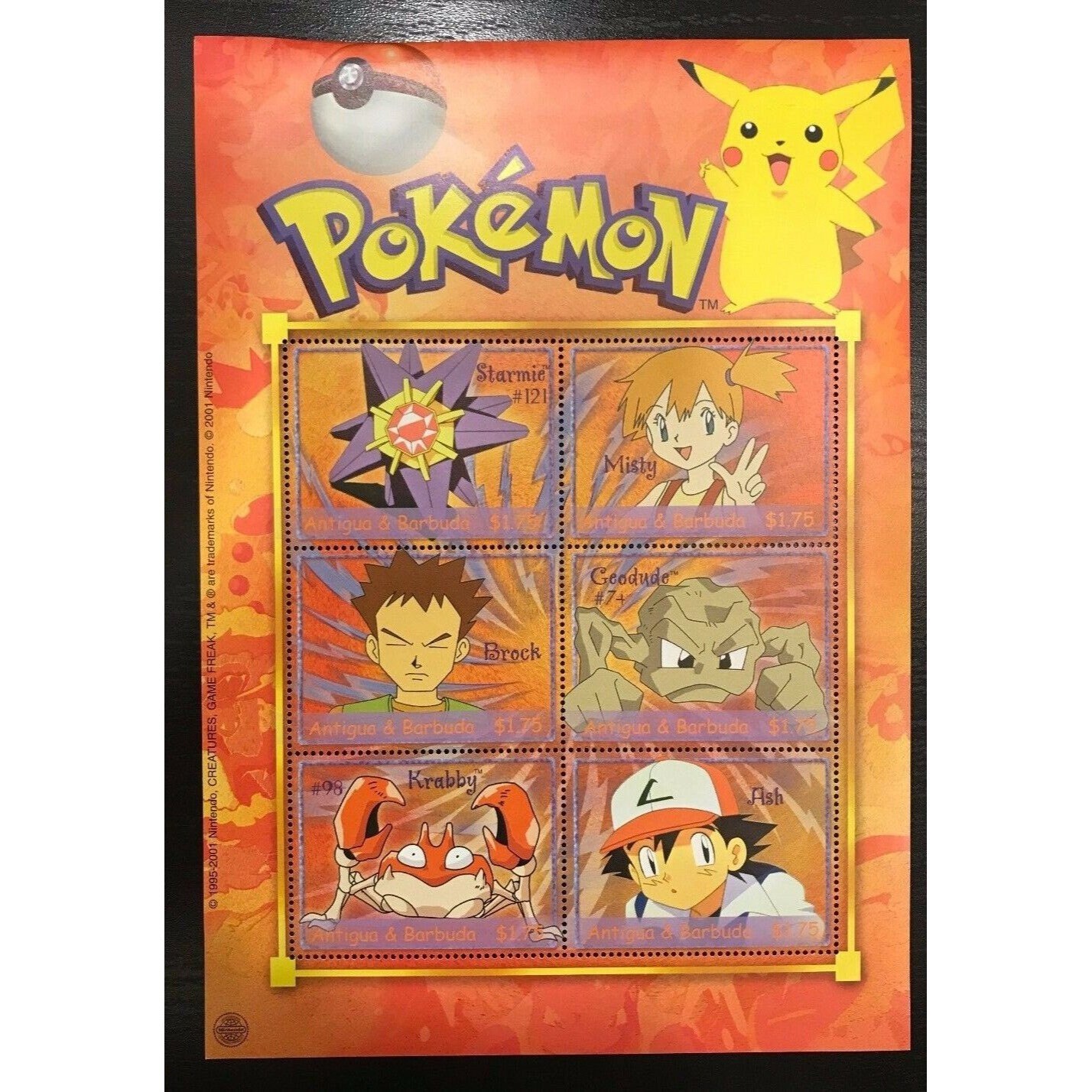 Antigua & Barbuda - 2001 Pokemon Stamp Sheet of 6 - MNH - Etsy