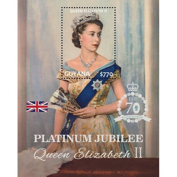 Guyana 2022 Queen Elizabeth II Platinum Jubilee Souvenir - Etsy