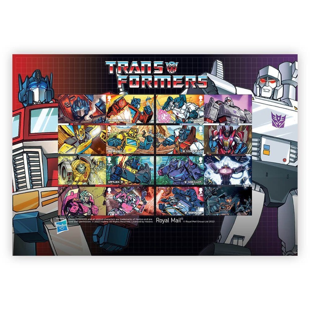 Royal Mail - Transformers - Collectors Sheet of 8 Stamps Plus Hidden ...
