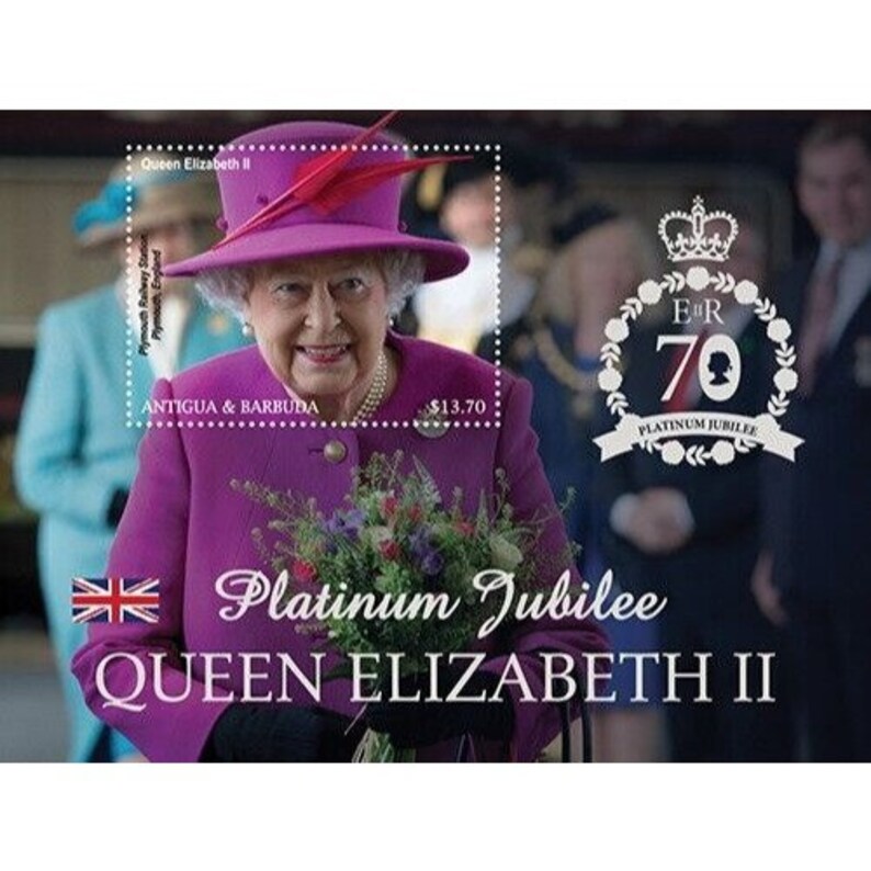 Antigua 2022 Queen Elizabeth II, Platinum Jubilee Souvenir Sheet MNH - Etsy