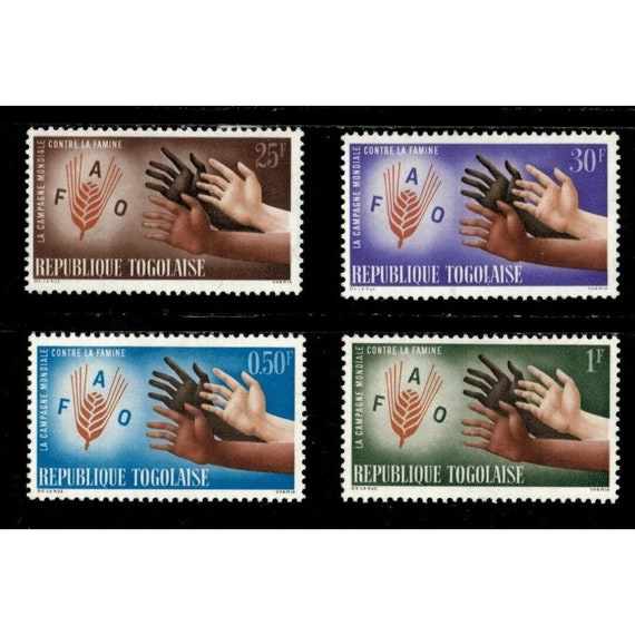 Togo 1963 FAO Freedom From Hunger UN Set of 4v Stamps - Etsy
