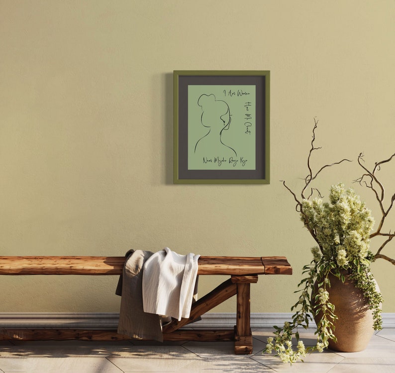 Sage Green Wall Art - Nichiren Buddhism - I Am Woman Hear Me Chant Nam ...