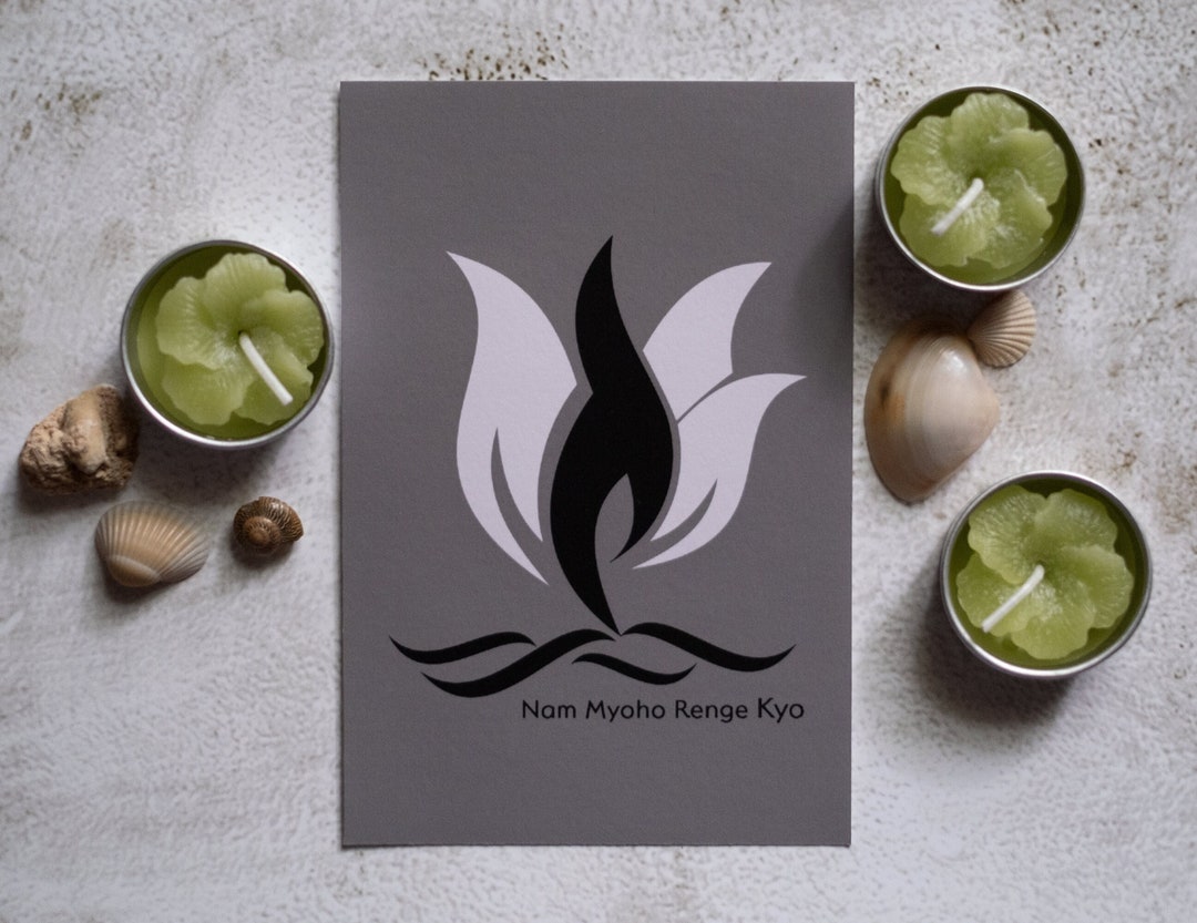 Lotus Card for SGI Members - Black and White - Nichiren Buddhism ...