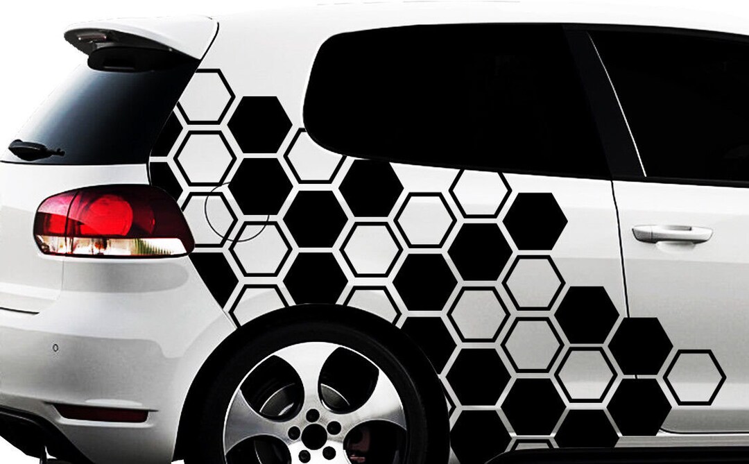 Hexagon Pixel Cyber Camouflage XXL Set Car Sticker Tuning Wall Decal ...