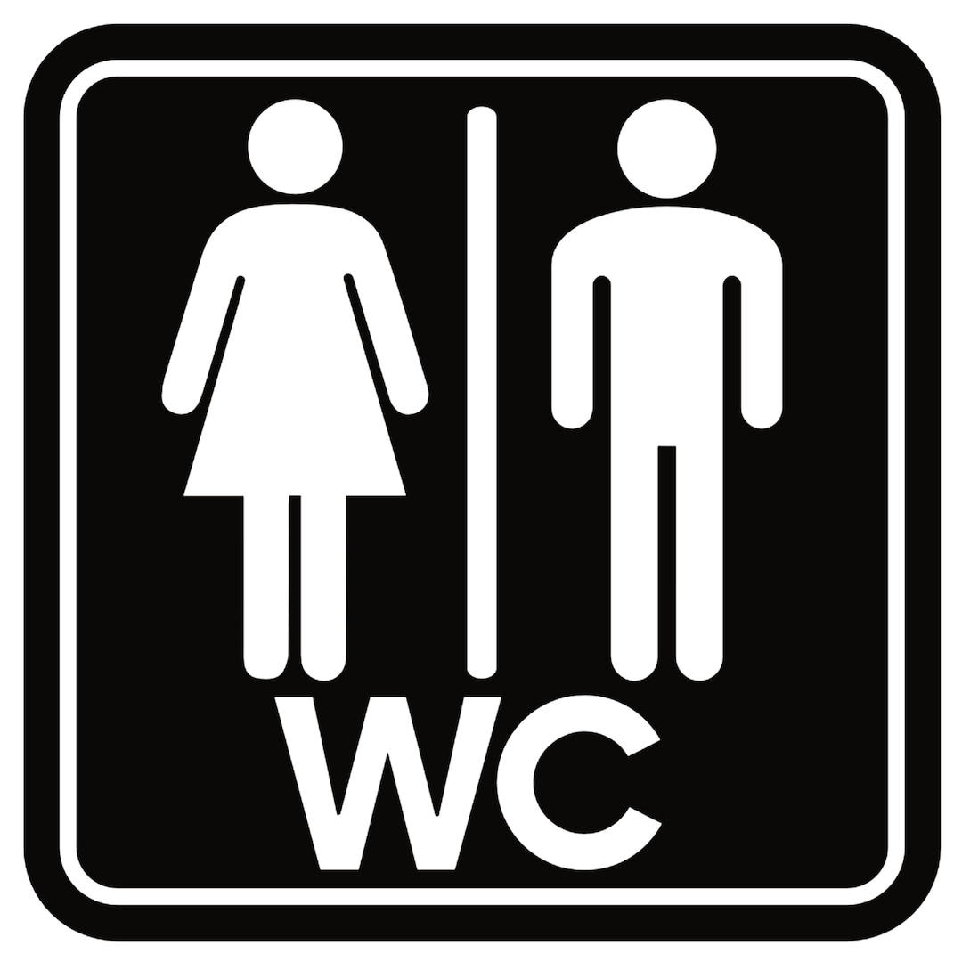 1x WC Bathroom Toilet Door Sticker Wall Sticker Fart Zone Tattoo Bad ...