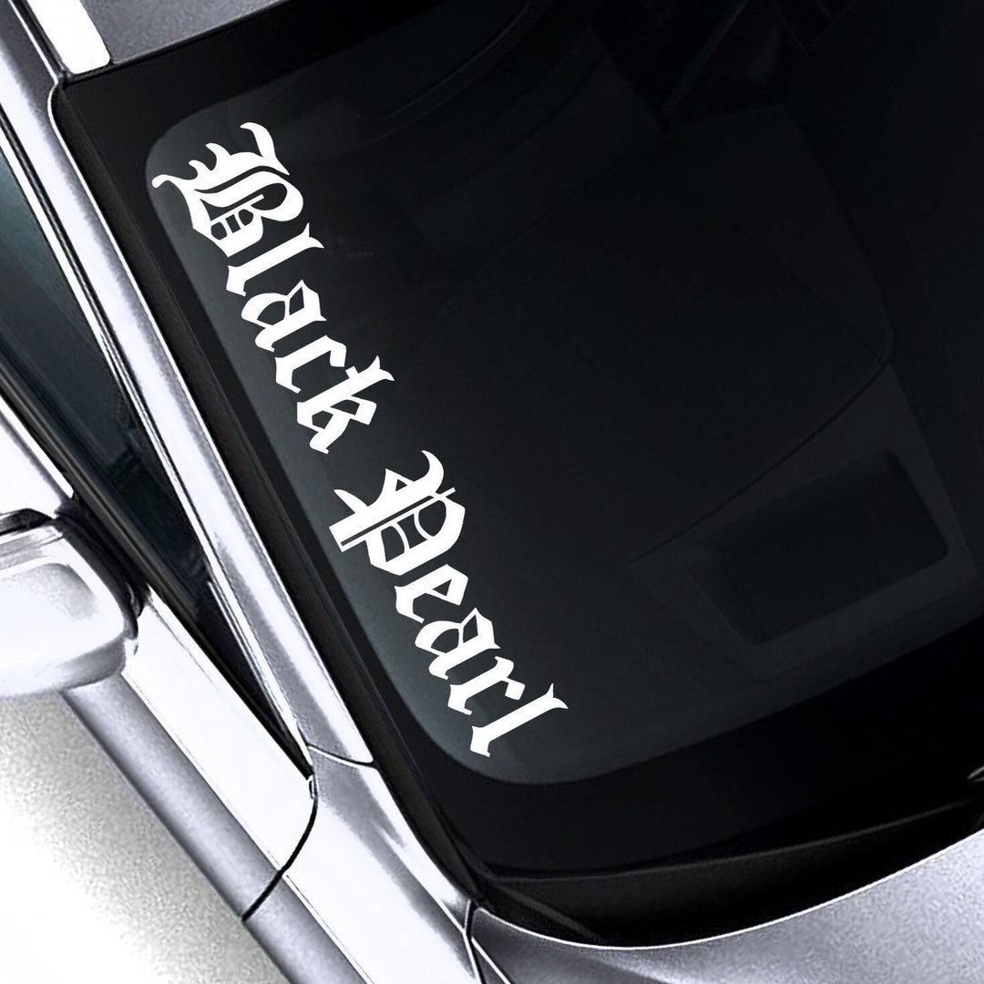 1x Black Pearl Windscreen Sticker Ninja Car MOTORCYCLE Sticker Bones EM ...