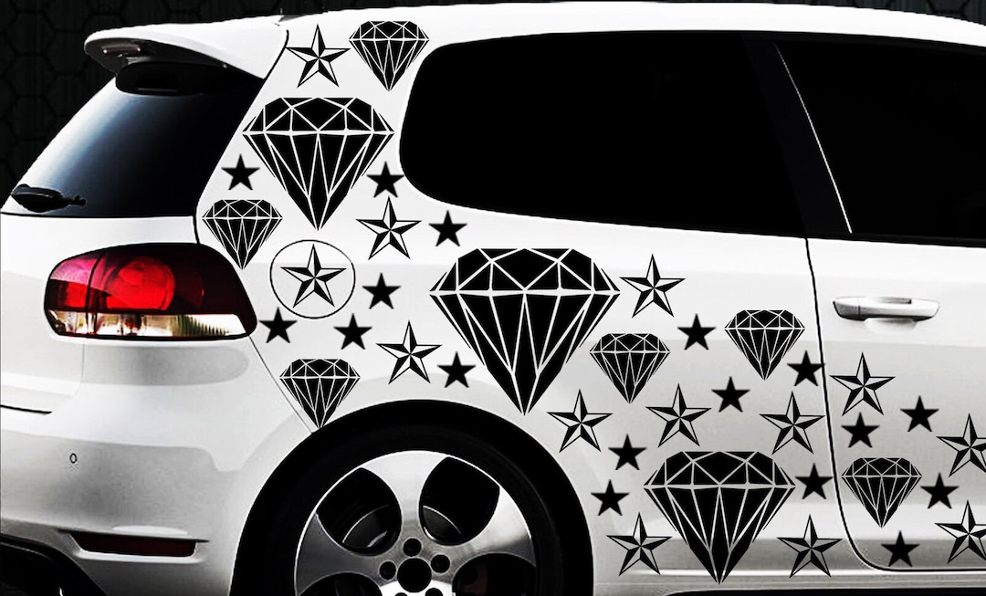 93-piece Diamond Star Car Sticker Set Sticker Wall Tattoo - Etsy