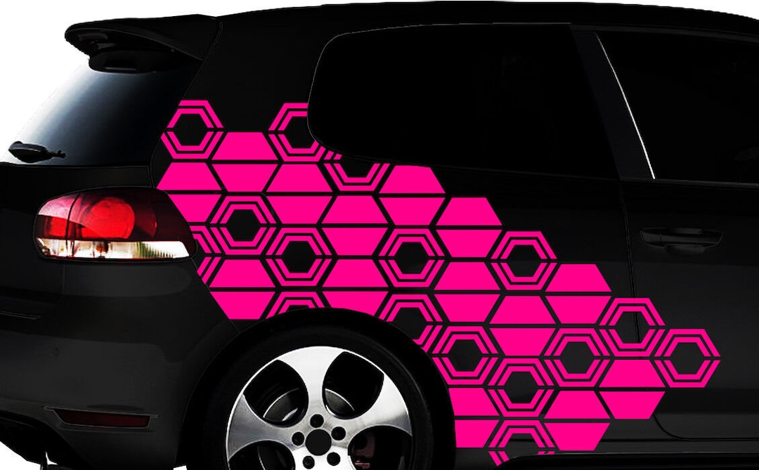 Hexagon Pixel Cyber Camouflage XXL Set Car Sticker Tuning Wall Decal ...