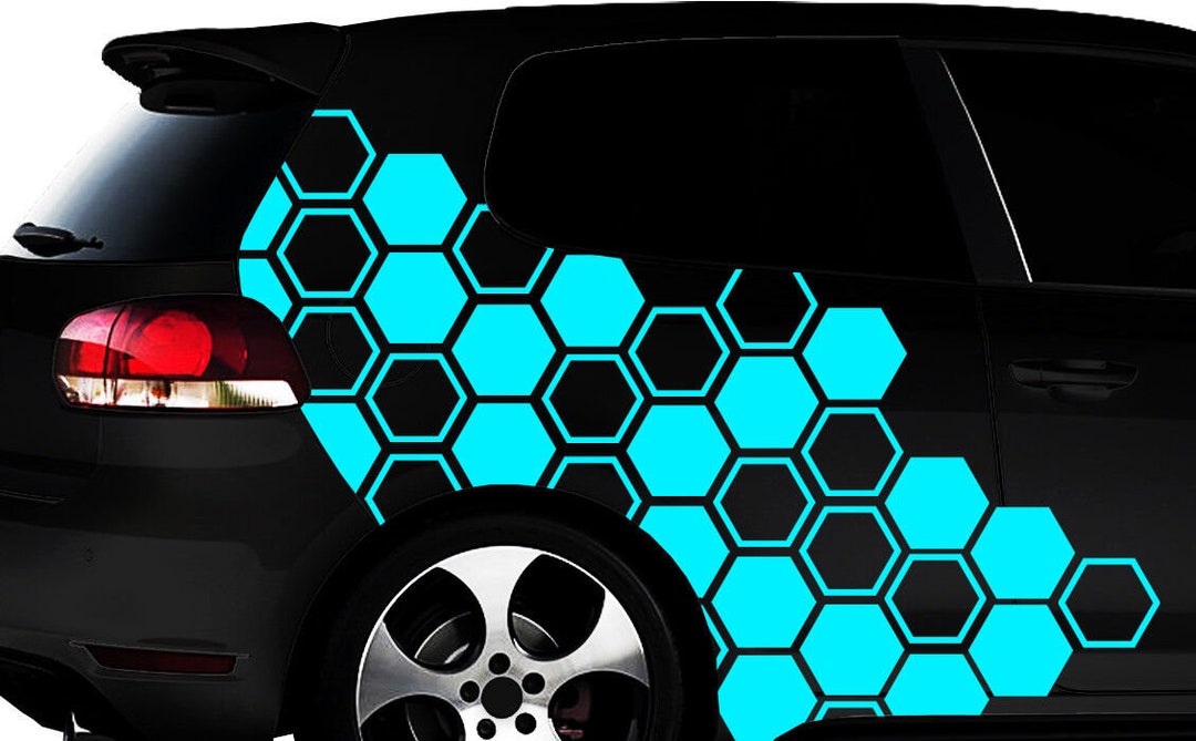 Hexagon Pixel Cyber Camouflage XXL Set Car Sticker Tuning Wall Decal ...