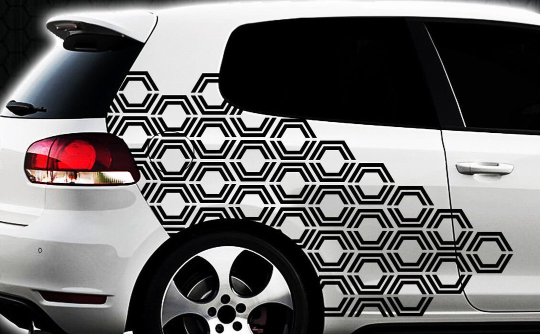 Hexagon Pixel Cyber Camouflage Nks Set Car Sticker Tuning Wall Decalx ...