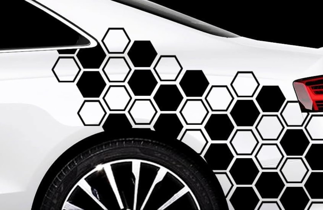 Hexagon Pixel Cyber Camouflage XXL Set Car Sticker Tuning Wall Decalx ...