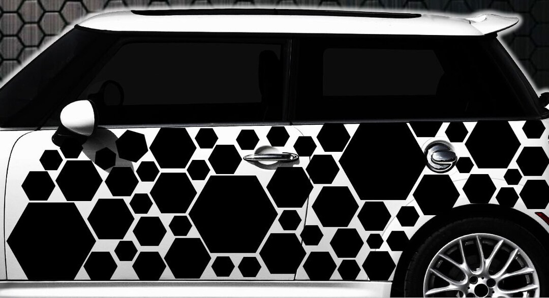 Hexagon Pixel Cyber Camouflage XXL Set Car Sticker Tuning Wall Decal1 ...