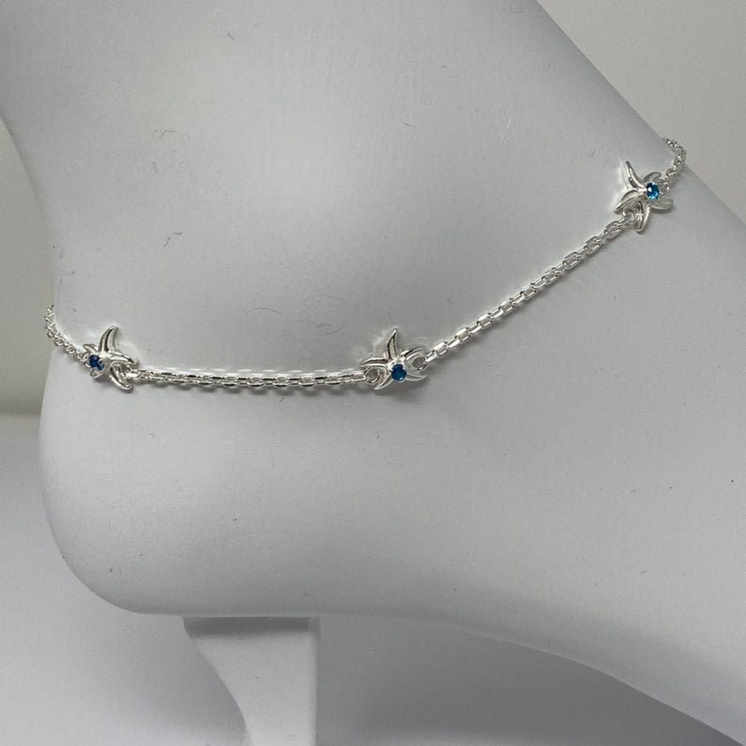 925 Sterling Silver Anklet, 925 Anklet Silver ,10 Inch Anklet Gift for ...