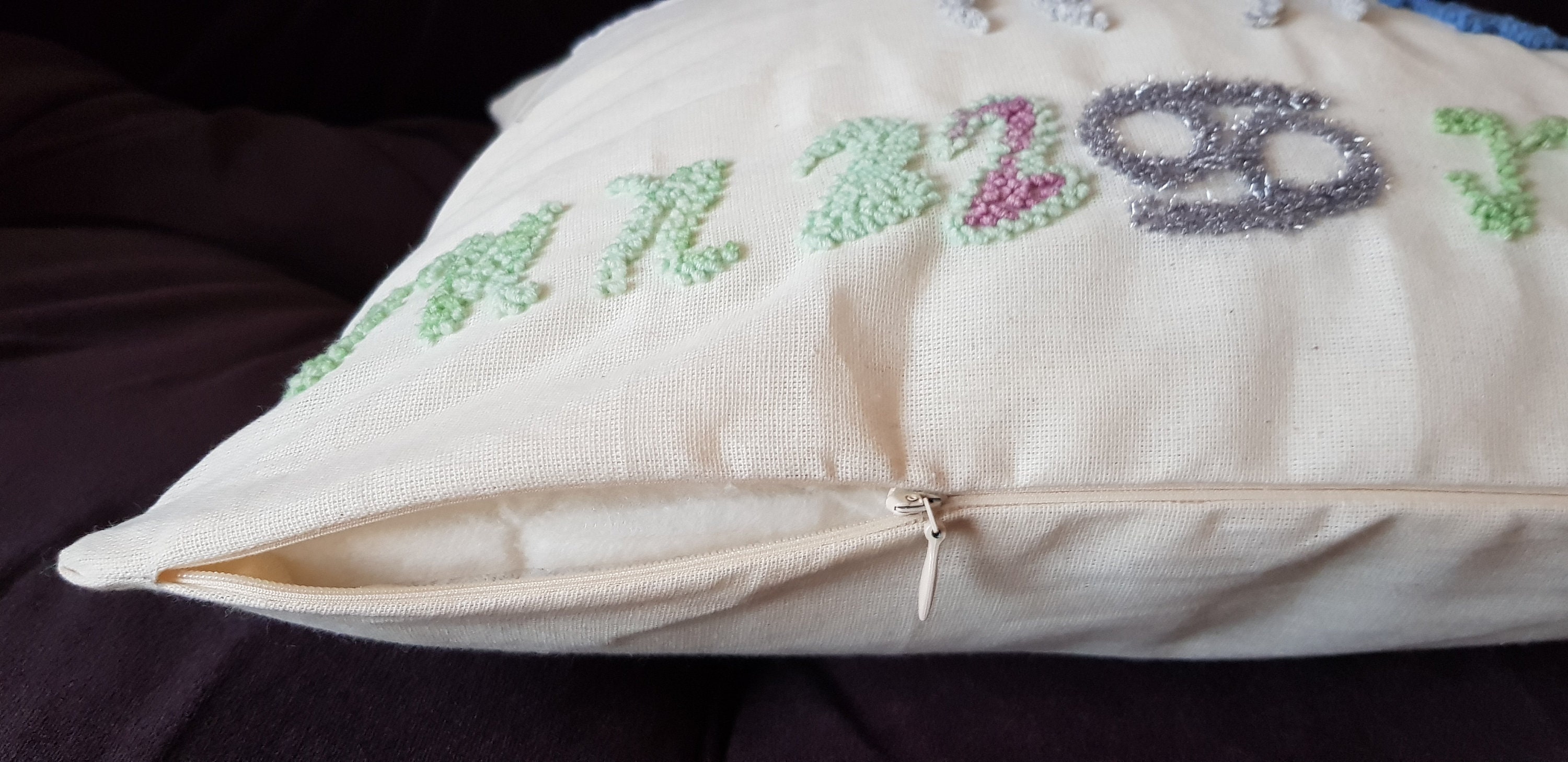 Decorated With Gemstone Cancer Zodiac Sign Punch Needle Pillow Covers ...
