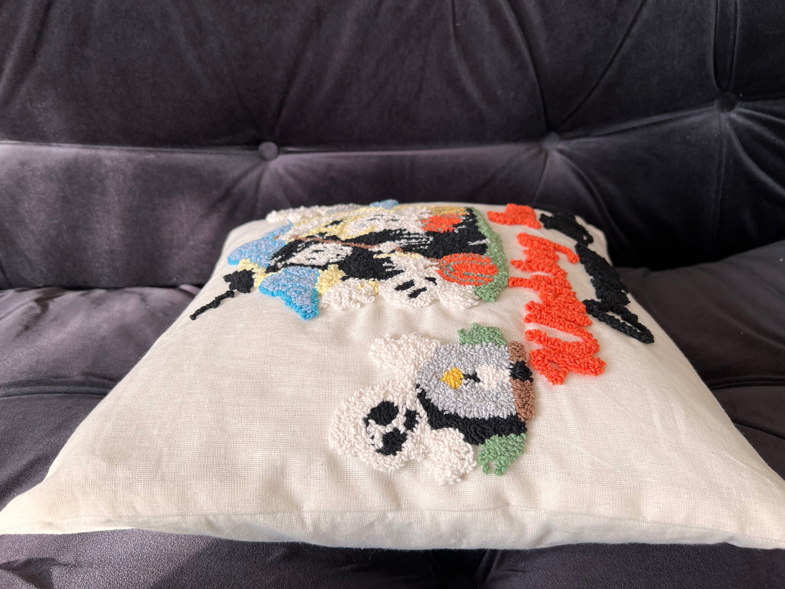 Decorative Scary Punch Needle Pillow Covers, Unique Grim Reaper and ...