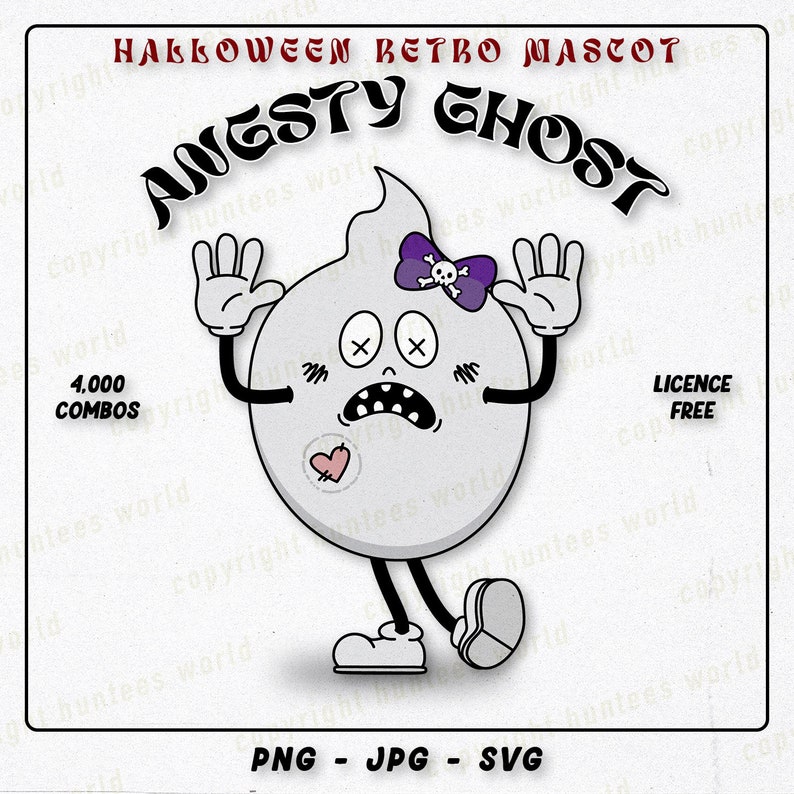 Retro Halloween Cartoon Mascot Outline Character | Ghost, Pumpkin ...